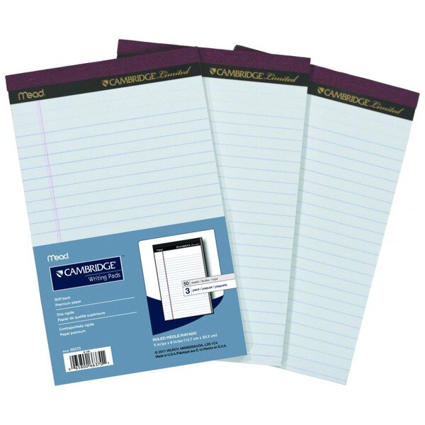 Cambridge Perforated Writing Pads (5" x 8") (3 pack) | Cougars Campus Store