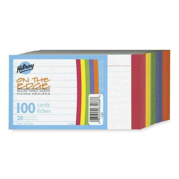 Hilroy Colour Coded Ruled Index Cards (3" x 5") (100 pack) | Cougars ...